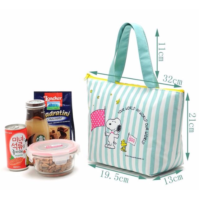Peanuts Snoopy lunch cooler bag, Women's Fashion, Bags & Wallets, Tote ...