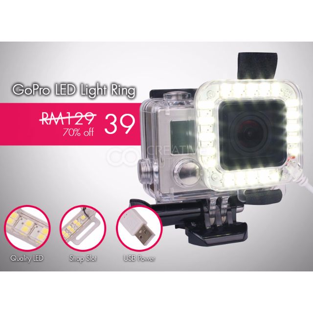 GoPro LED Light Ring on waterproof housing lighting lens ring ...