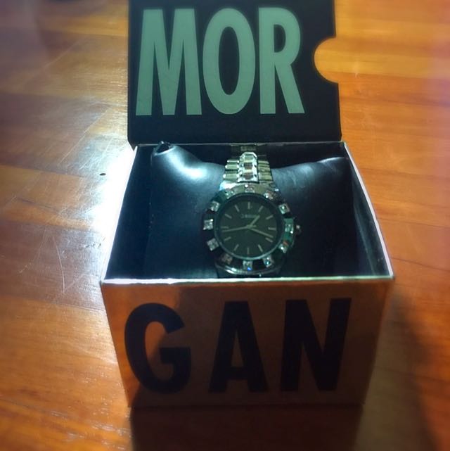Ladies Morgan De Toi watch Gunmetal Black Dial Inset With Crystal M979B ...