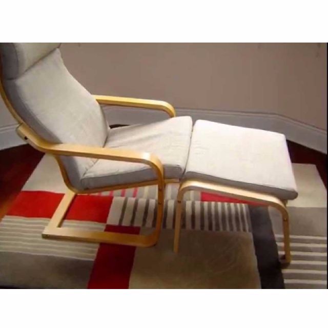 Ikea Poang Armchair + Footstool, Furniture & Home Living, Furniture ...