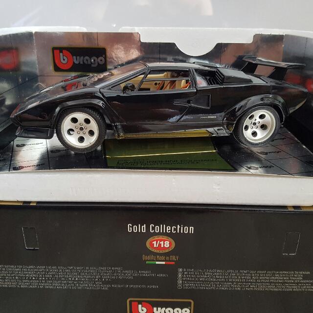 Lamborghini Countach 5000 Quattrovalvole 1/18 Gold Collection Burago ...