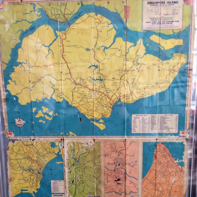 Vintage Framed Mobil Gas Malaya Map, Hobbies & Toys, Collectibles ...
