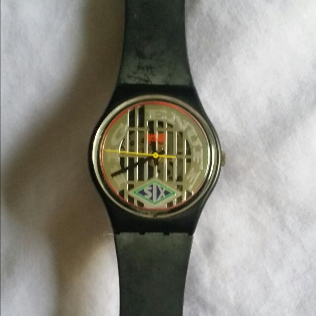 Black Swatch Watch, Luxury, Watches on Carousell
