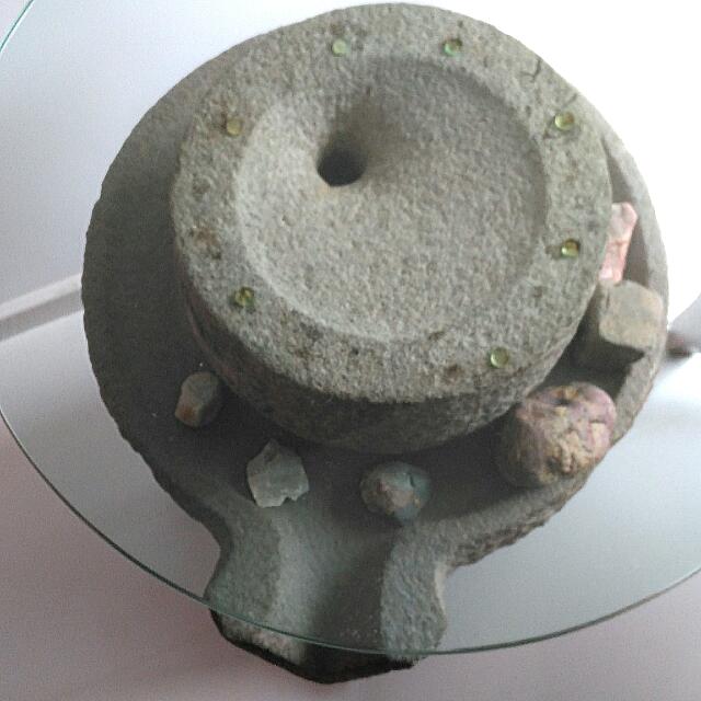 Vintage Stone Grinder side table, Furniture & Home Living, Furniture ...