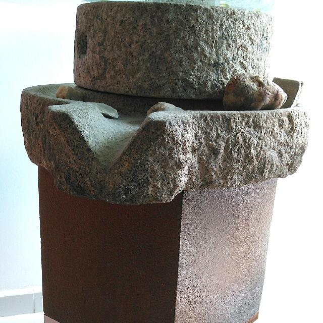 Vintage Stone Grinder side table, Furniture & Home Living, Furniture ...