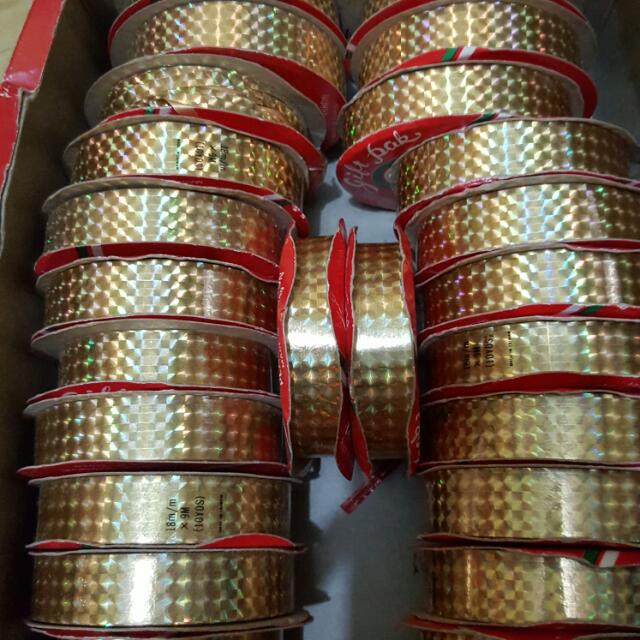 Gold Plastic Ribbon, Hobbies & Toys, Stationery & Craft, Craft Supplies ...