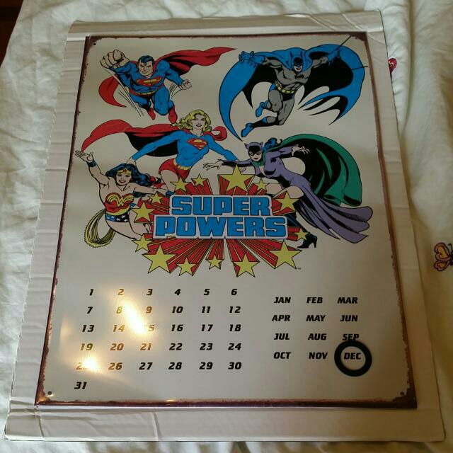 Superhero Calendar, Furniture & Home Living, Home Decor, Wall Decor on ...