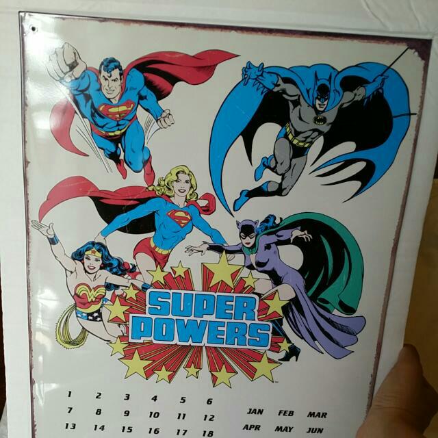 Superhero Calendar, Furniture & Home Living, Home Decor, Wall Decor on ...