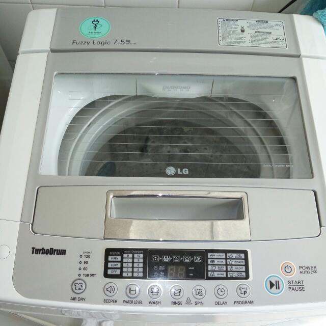 LG Washing Machine 7.5kg Fuzzy Logic, TV & Home Appliances, Washing ...