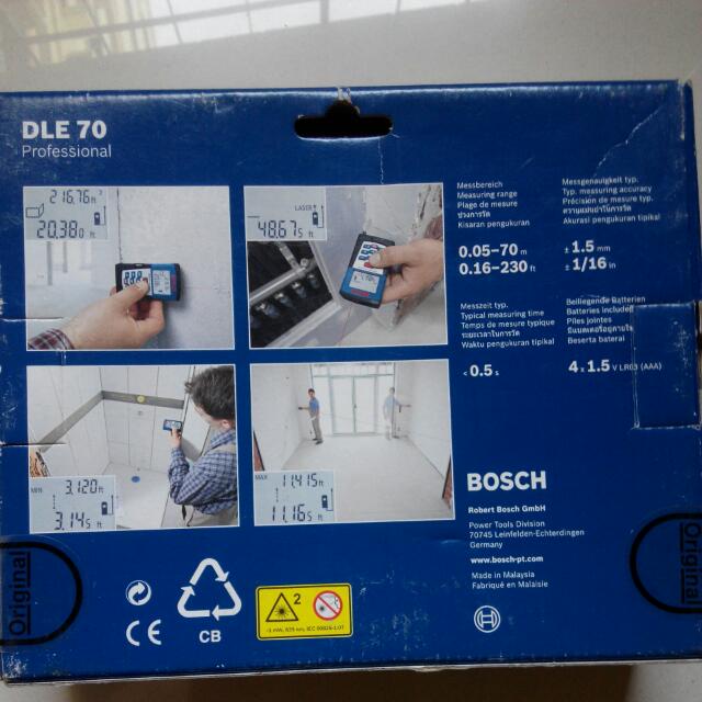 Bosch Digital Laser Distance Meter DLE 70, Health & Nutrition, Health ...