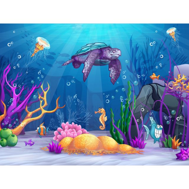 Marine life Wall Mural, Furniture & Home Living, Home Decor, Wall Decor ...