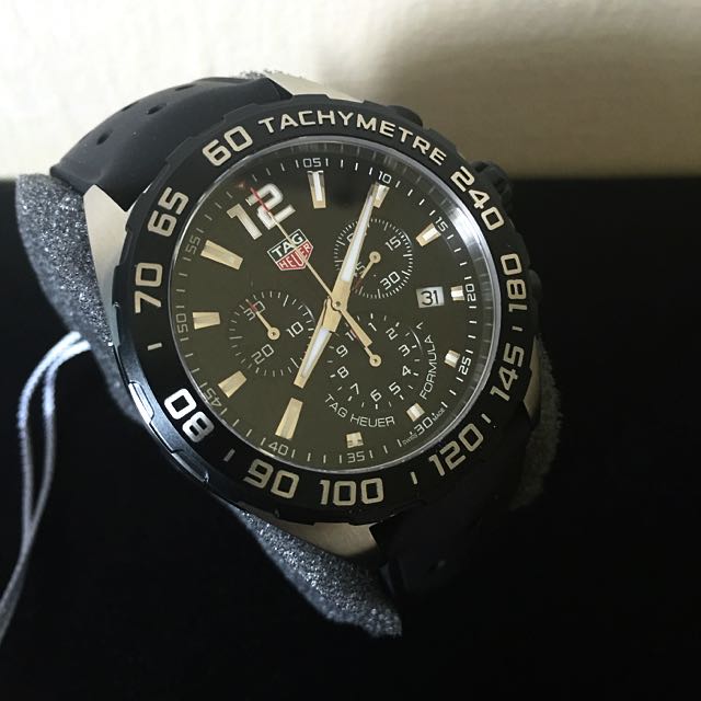 FS.BNIB TAG HEUER FORMULA 1 BLACK RUBBER CHRONOGRAPH 43MM WATCH CAZ1010 ...
