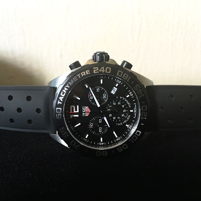 FS.BNIB TAG HEUER FORMULA 1 BLACK RUBBER CHRONOGRAPH 43MM WATCH CAZ1010 ...