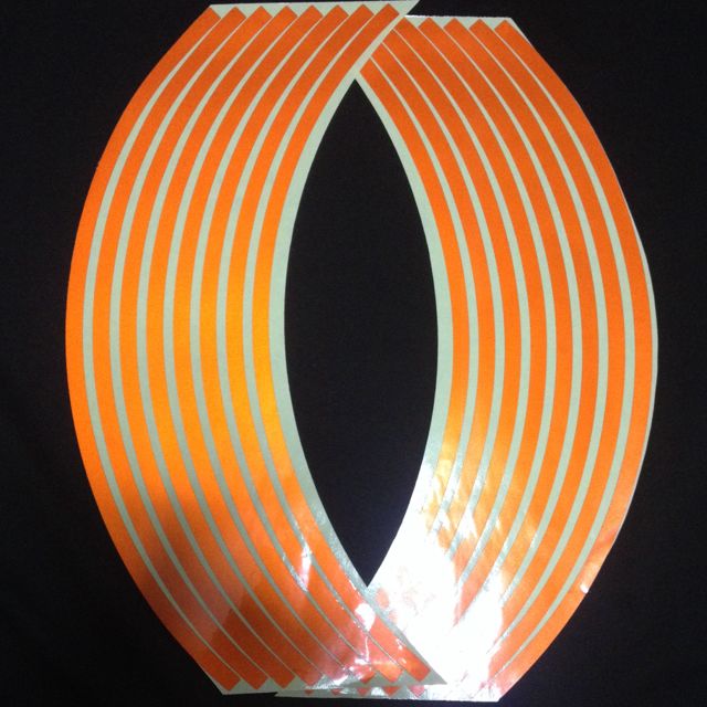 Orange Reflective Rim Decal, Motorcycles, Motorcycle Accessories on ...