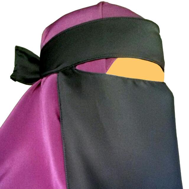 Silk Satin Niqab, Women's Fashion, Muslimah Fashion, Hijabs on Carousell