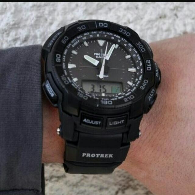 Casio PRG550-1A1 triple sensors Tough Solar 100M Temperature Pro Trek ...