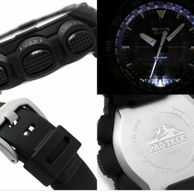Casio PRG550-1A1 triple sensors Tough Solar 100M Temperature Pro Trek ...