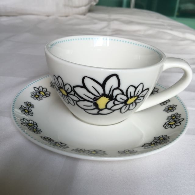 Typo Tea Cup & Saucer Plate, Furniture & Home Living, Home Decor, Vases ...