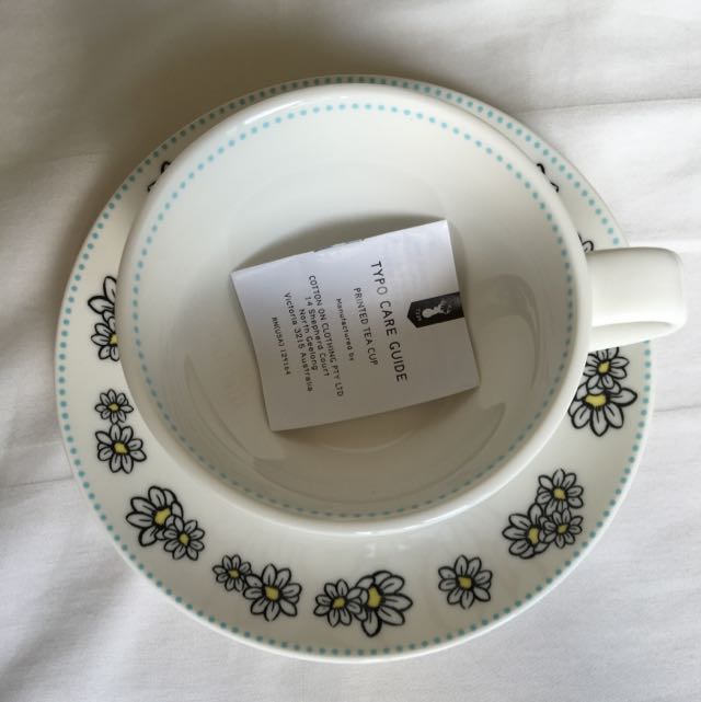 Typo Tea Cup & Saucer Plate, Furniture & Home Living, Home Decor, Vases ...