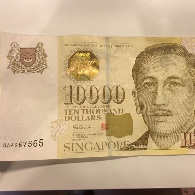 Ten Thousand 10K Singapore dollar Note, Hobbies & Toys, Collectibles ...