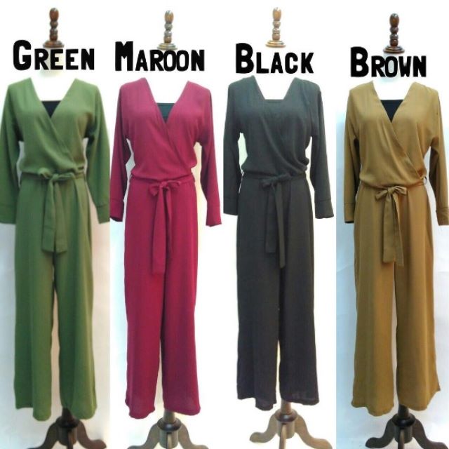 WIDE LEG JUMP SUIT, Women's Fashion, Bottoms, Other Bottoms on Carousell