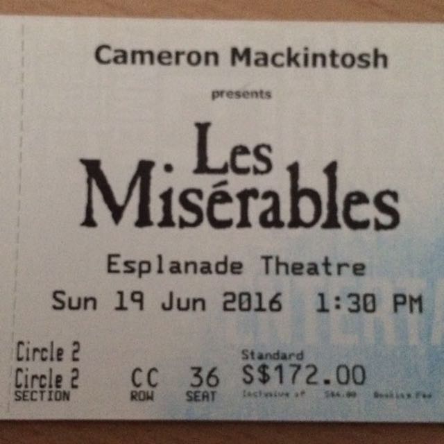 Les Miserables Tickets, Tickets & Vouchers, Event Tickets on Carousell