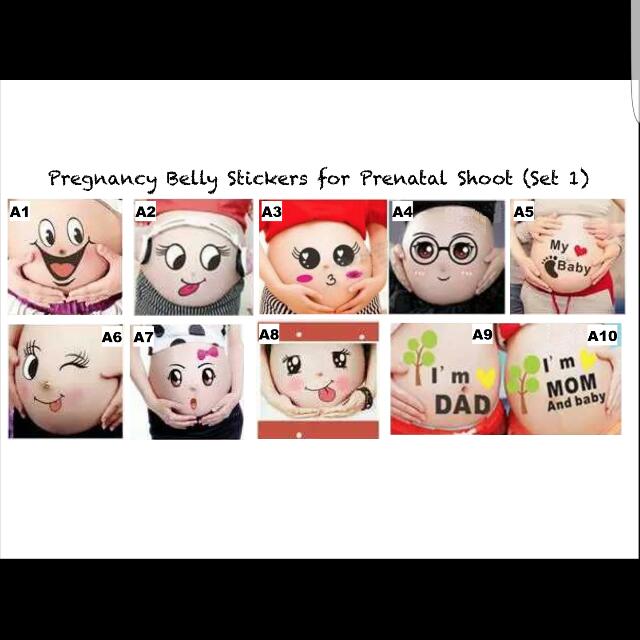 Pregnant Belly Stickers For Prenatal Photoshoot, Babies & Kids ...