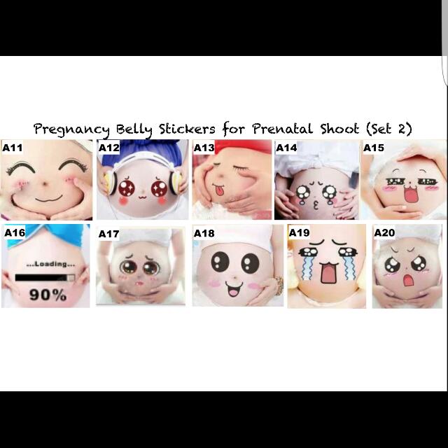 Pregnant Belly Stickers For Prenatal Photoshoot, Babies & Kids ...