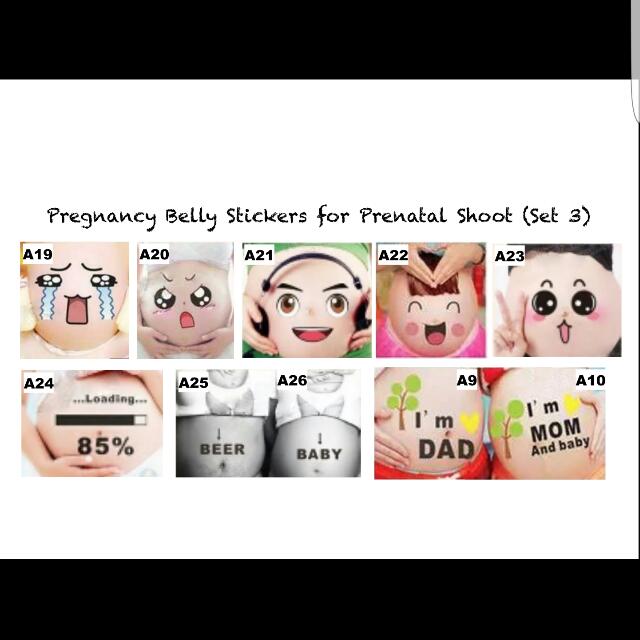 Pregnant Belly Stickers For Prenatal Photoshoot, Babies & Kids ...