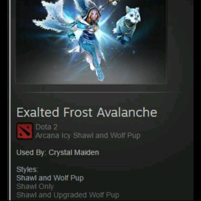 Dota 2 Exalted Frost Avalanche Crystal Maiden Arcana Fully Unlocked ...