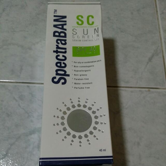 Spectraban SC Sun Screen Sebum Control Gel SPF 40, Beauty & Personal ...