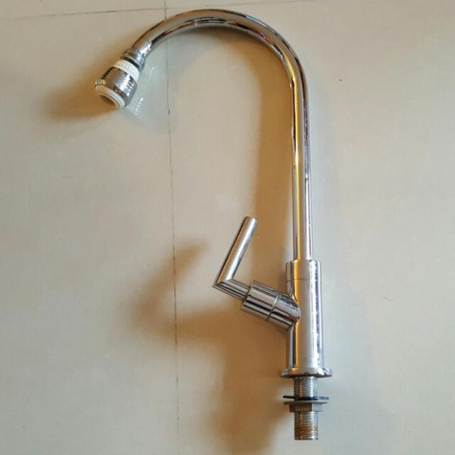 Stainless Steel Long Neck Kitchen Tap, Furniture & Home Living ...