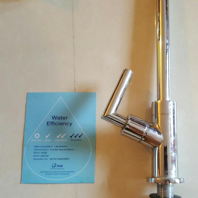 Stainless Steel Long Neck Kitchen Tap, Furniture & Home Living ...