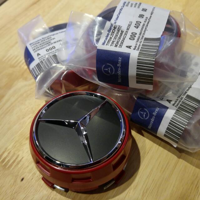 Mercedes AMG Edition Red Wheel Rim Cap, Car Accessories on Carousell