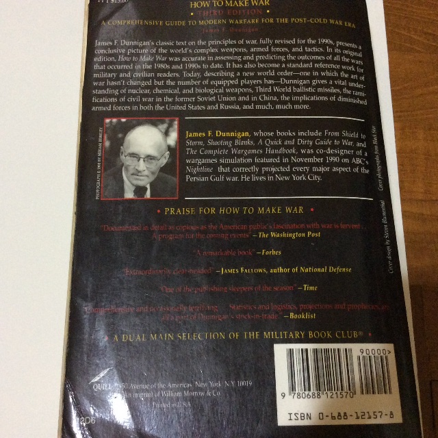 How to make war by James F. Dunnigan (history non fiction book ...