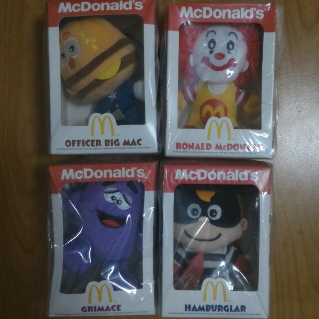 McDonald's Characters Mini Soft Toy Ronald Hamburglar Officer Big Mac ...