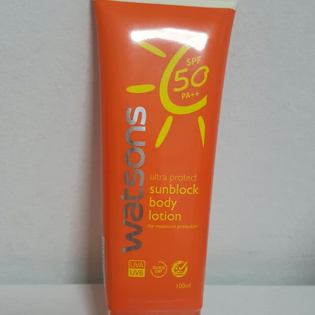 Watsons Body Sunblock SPF 50++, Beauty & Personal Care, Face, Face Care ...