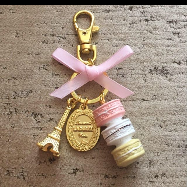Pink Laduree Keychain (with Paper Bag & Box), Women's Fashion, Jewelry ...