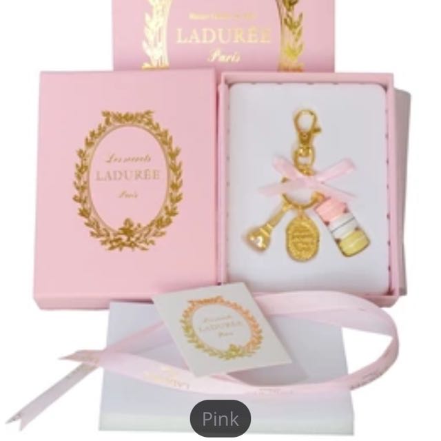 Pink Laduree Keychain (with Paper Bag & Box), Women's Fashion, Jewelry ...