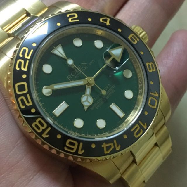 Rolex GMT Master II Full Gold JADE DIAL 116718, Luxury, Watches on ...