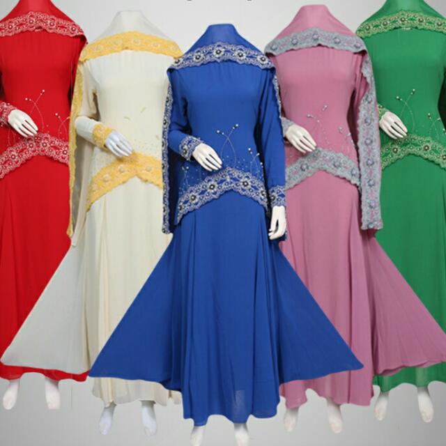 *Hari Raya/Eid* Widya Dress + Shawl, Women's Fashion, Dresses & Sets ...