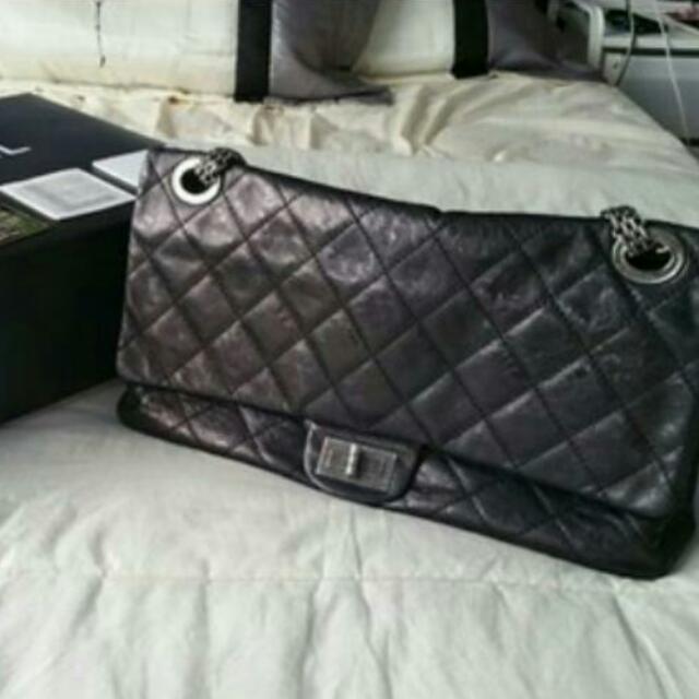 Chanel Reissue - Metallic Black , Luxury on Carousell