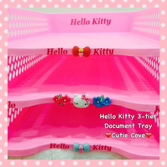 *SOLD OUT* Hello Kitty 3 Tier Document Tray, Hobbies & Toys, Stationery ...