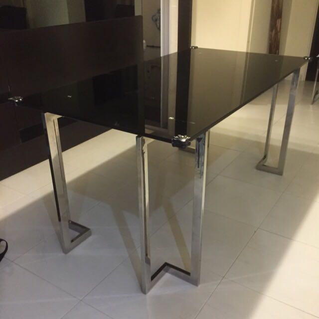 Tempered Glass Dining Table, Furniture & Home Living, Furniture, Tables ...