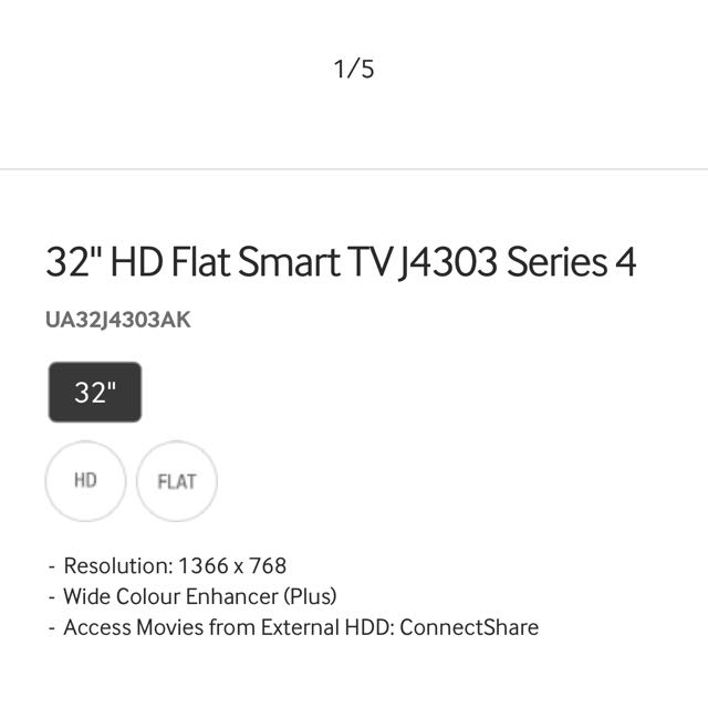 Samsung SMART LED TV 32 Inch Model UA32J4303AK, TV & Home Appliances ...