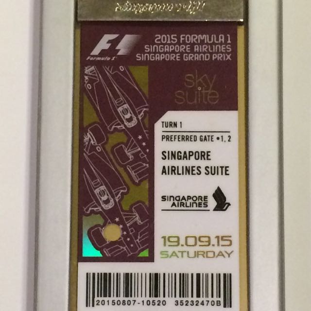 2015 Singapore Airlines F1 Grand Prix Pass, Tickets & Vouchers, Local ...