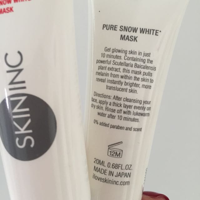 [RESERVED] Skininc Pure Snow White Mask, Beauty & Personal Care, Face ...