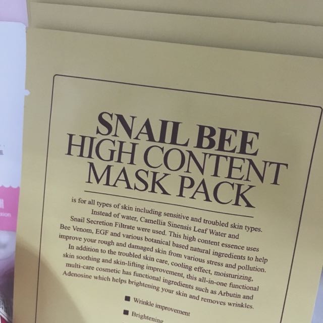 Benton Snail Bee High Content Mask Sheet, Beauty & Personal Care, Face ...