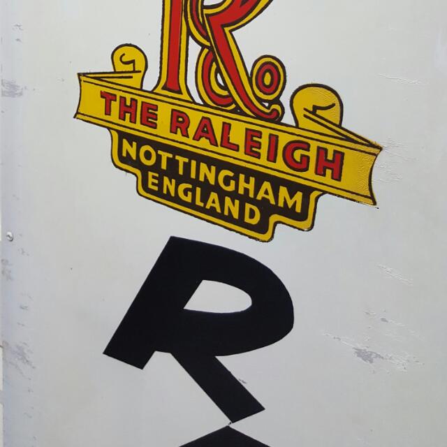 Vintage Raleigh Tin Sign, Hobbies & Toys, Memorabilia & Collectibles ...