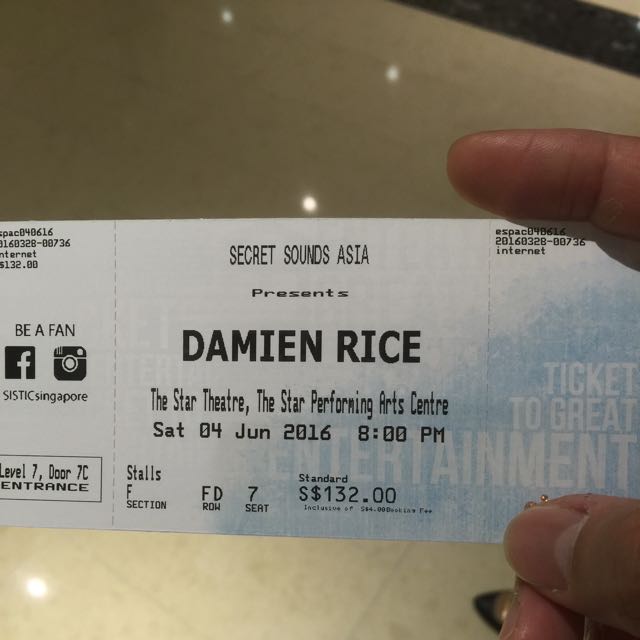 Damien Rice In Singapore, Hobbies & Toys, Memorabilia & Collectibles ...